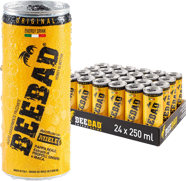 BEEBAD Energy Drink | cartone da 24 lattine da 250ml – BeeBad Energy ...